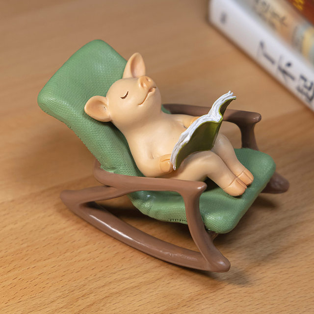 Creative animal rocking chair ornaments cute little frog courtyard ...