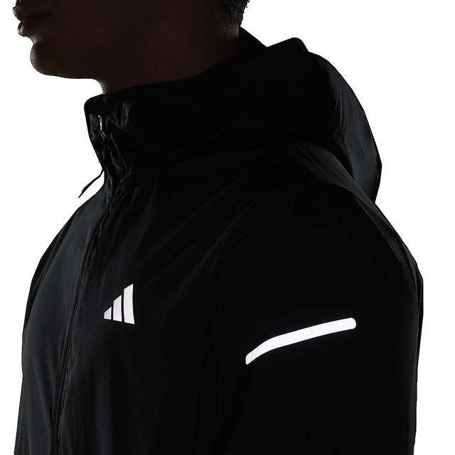 Adidas Adidas men's lightweight woven hooded windbreaker reflective ...