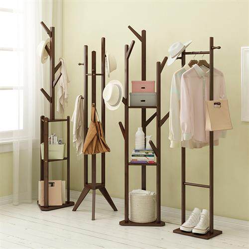 Coat Rack Wooden Coat Hanger Cloth Stand Clothes Racks Holding