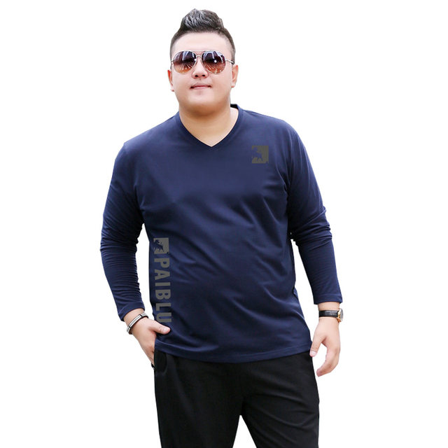 Bimeng plus fat plus size loose casual long-sleeved bottoming shirt ...