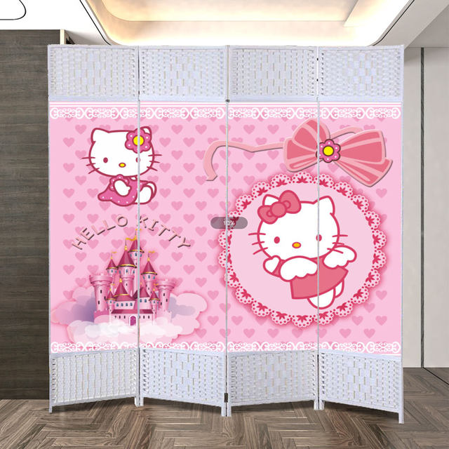 Simple cartoon screen partition living room bedroom office foldable ...