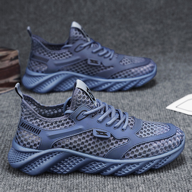 Men's 2025 new summer breathable hollow thin mesh men's shoes mesh ...