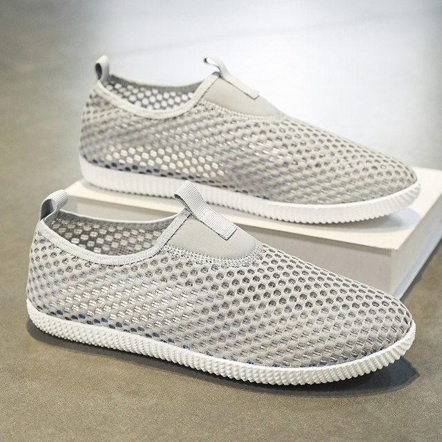 Mesh breathable men's shoes summer mesh hollow thin mesh shoes for men ...