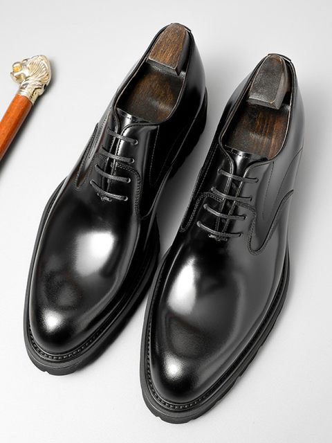 Popular men's shoes British fashion lace-up pointed-toe derby shoes ...
