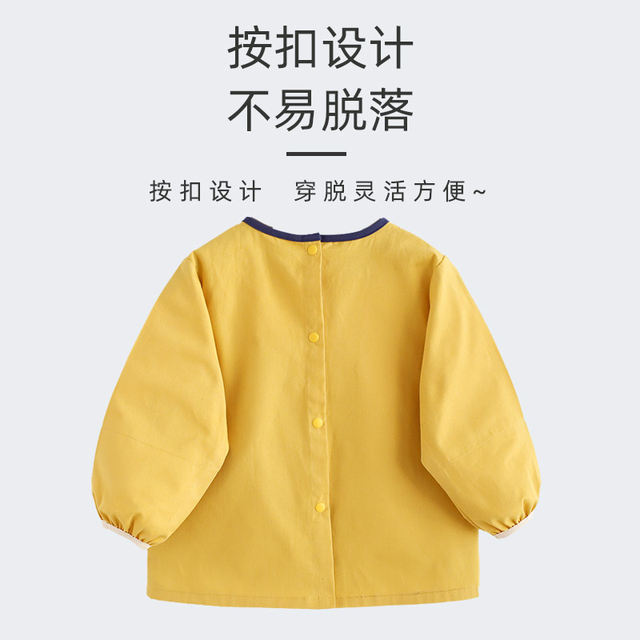 Baby smock boy pure cotton four-season long-sleeved reverse dressing ...