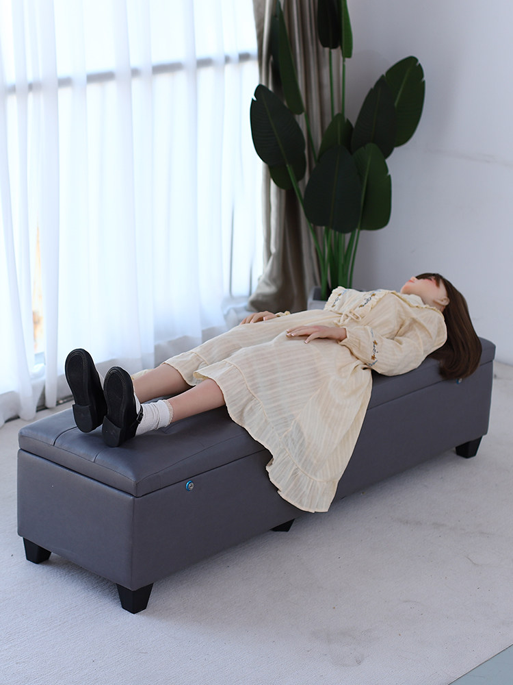 Solid Doll Storage Box - Upgraded Hidden Lock Stool | Light Luxury Long ...