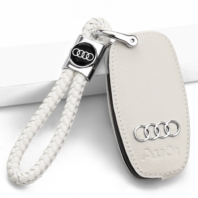 Suitable for 09-14 old Audi Q5 plug-in key bag A4L car special key cover genuine leather remote ...