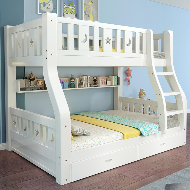 All solid wood bunk beds, upper and lower bunk beds, adult and children ...