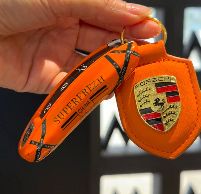 New Porsche car key shell lava orange same color paint Cayenne macan911 ...