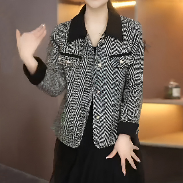 High-end small-scented celebrity style short jacket for women in autumn ...