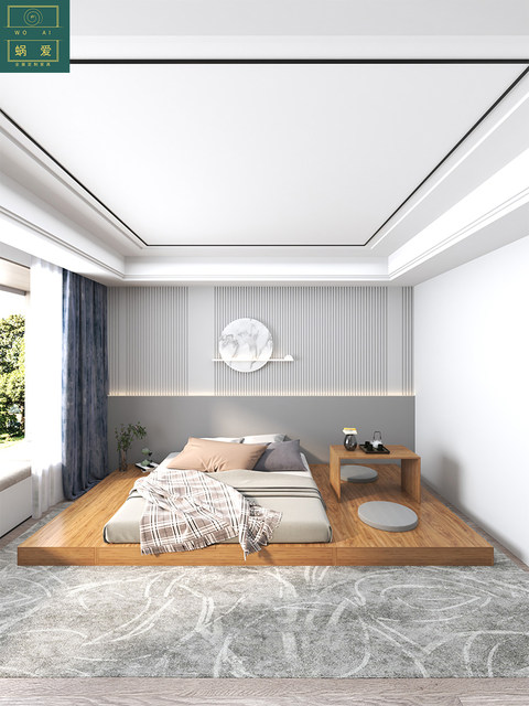 Custom minimalist table bed tatami -free bedtime dwarf bed large bed ...