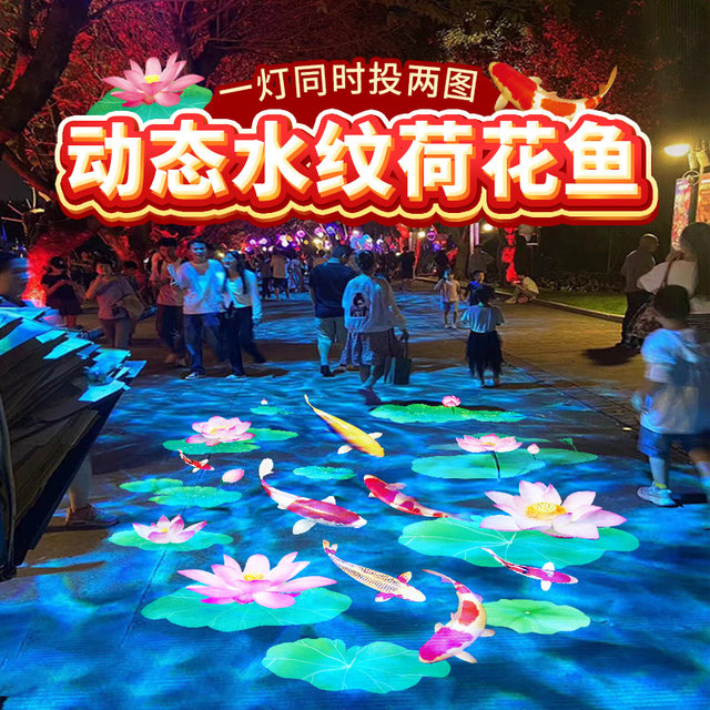 3D dynamic water ripple special effect fish double-head projection koi ...