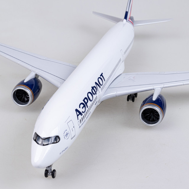 Aeroflot Airbus A350 simulated civil aviation passenger aircraft model ...