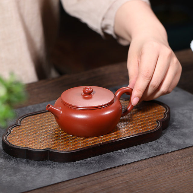 Yixing pure handmade purple sand pot Zhuni Dahongpao ball hole large ...