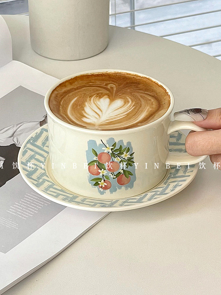 Middle -aged style vintage Ceramic Coffee Cup Disc