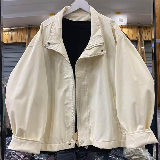 Pu leather jacket for women's spring new Korean style stand collar ...