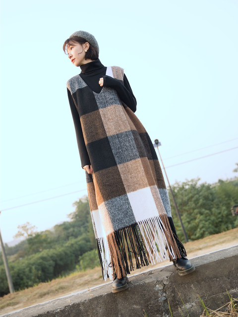 Heavy push streaming wool wool, bottom vest dress, autumn and winter ...
