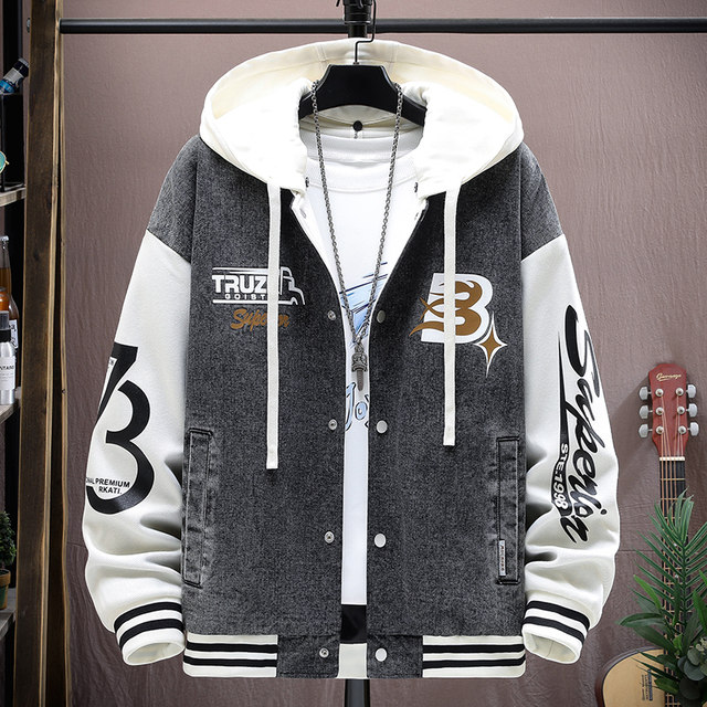 Spring and autumn 13-year-old teen denim jacket 12-year-old boy junior ...