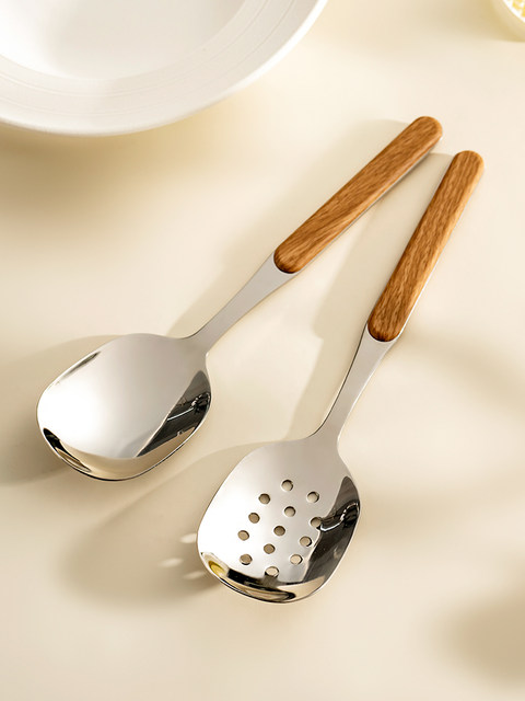 onlycook 304 stainless steel split-spoon long handle large public spoon ...
