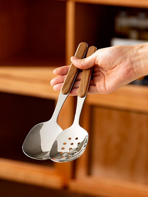 onlycook 304 stainless steel split-spoon long handle large public spoon ...