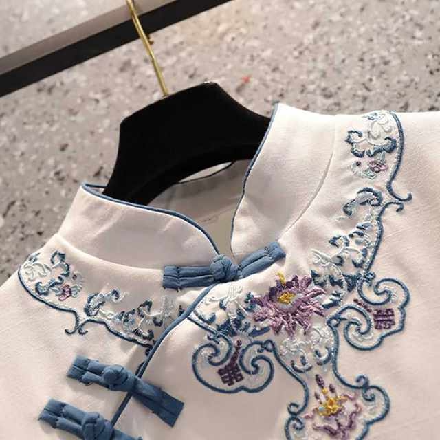 2024 summer new national style Chinese literary Tang dress cheongsam ...