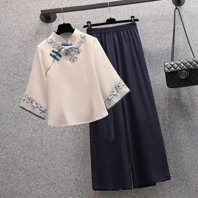 2024 summer new national style Chinese literary Tang dress cheongsam ...