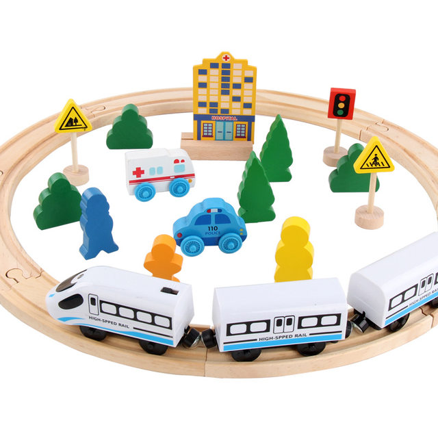 Baby children's rail car toy, wooden wooden wooden boy electric train ...