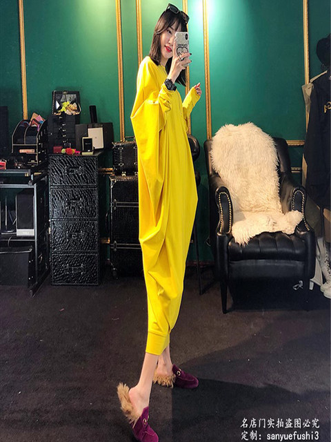 European Station Spring and Autumn Women's Clothing Turmeric Loose ...