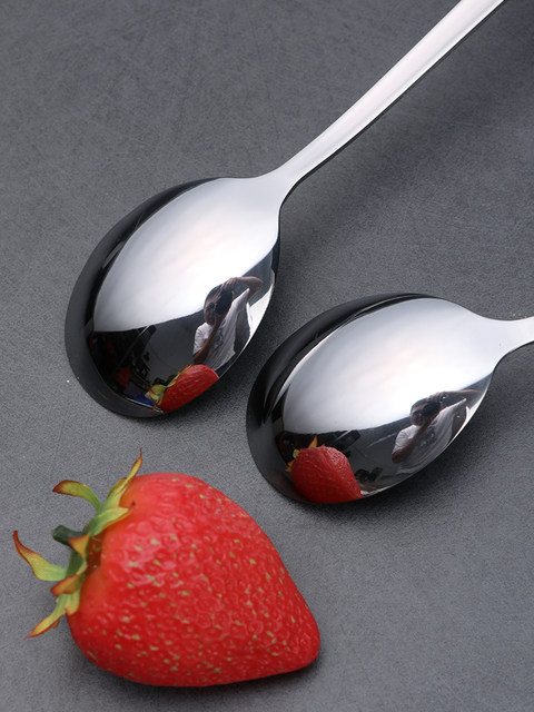 Korean long-handled spoon household adult eating spoon and fork set ...