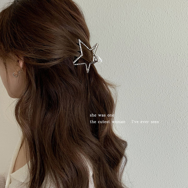 2024 New Silver Metal Shark Clip Hair Clip Women's Back Hair Clip Large ...