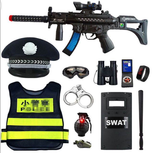 Children's Little Police Toy Set Black Cat Sheriff Hat Boy Special ...