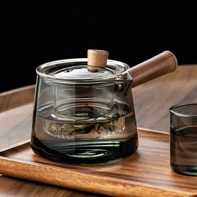 Side-handle teapot glass tea brewer electric ceramic stove high ...