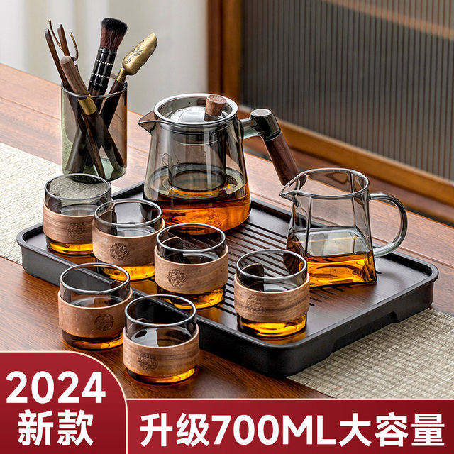 Glass tea set set for home light luxury high-end teapot personal office ...