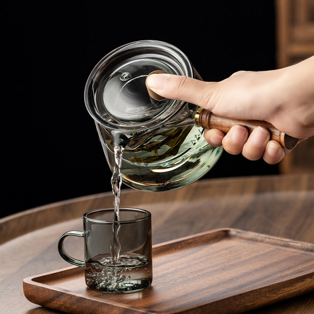 Side-handle teapot glass tea brewer electric ceramic stove high ...