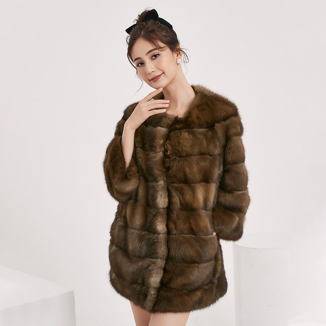 Moxuan imported Russian starry sable mid-length fur coat, high-end ...