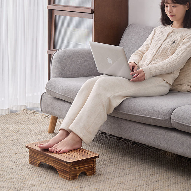 Solid wood Japanese-style small bench footstool bedside footstool sofa ...
