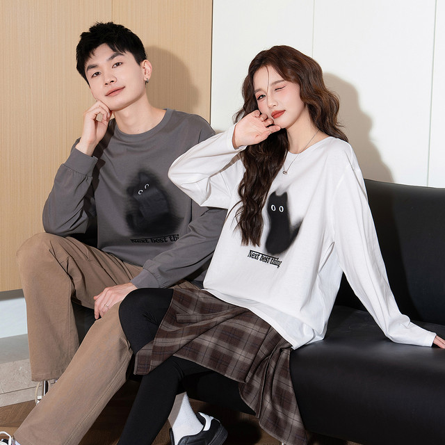 Tang Shi 2025 Spring New Couple T-shirt Pure Cotton Design Letter Print ...