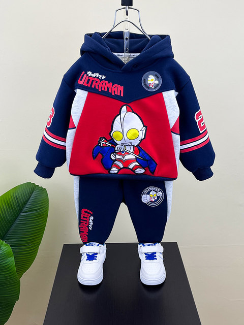 Ultraman boys autumn and winter suit 2025 new fashionable baby children ...