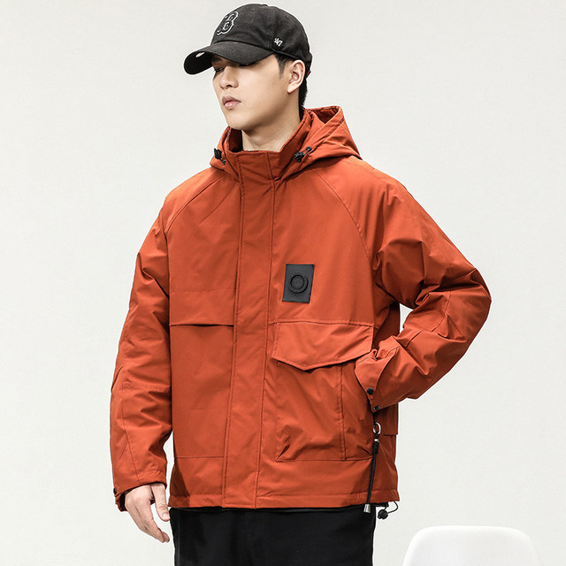 Winter stitching connecting caps, jacket cotton clothing men's loose ...