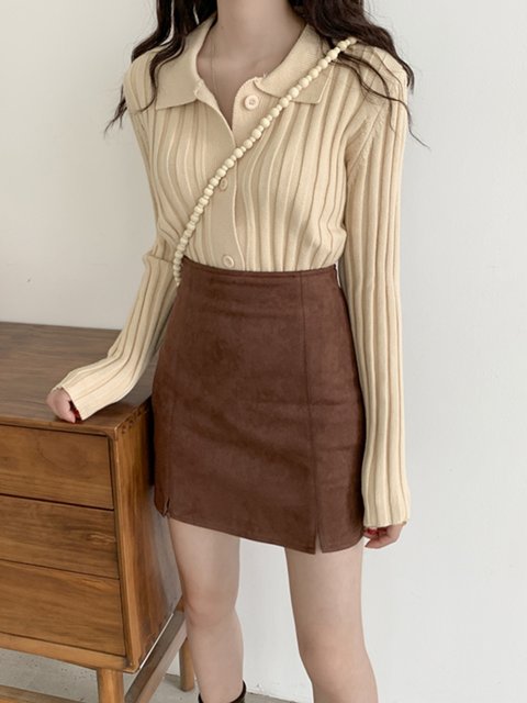 Coffee-colored skirt for women 2023 autumn and winter new A-line skirt ...