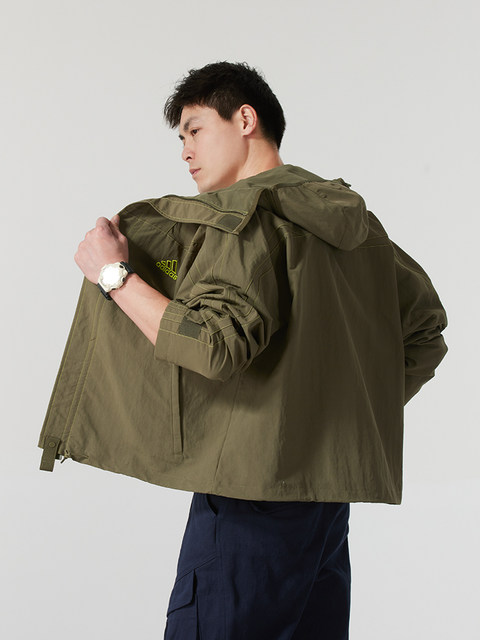 Adidas three -leaf grass jacket Men's spring new outdoor wind ...