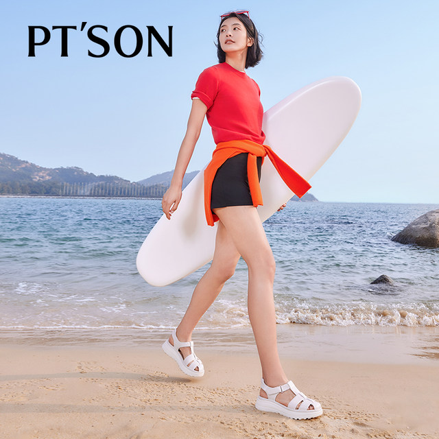 Bai Tiansen Sheepskin Bao Tou soft bottom Roman sandals female 2024 ...