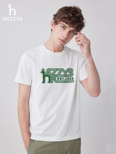 Hazzys new summer men's casual round neck top fashionable short-sleeved T-shirt