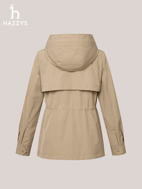 Hazzys simple solid color hooded jacket for women in spring and autumn ...