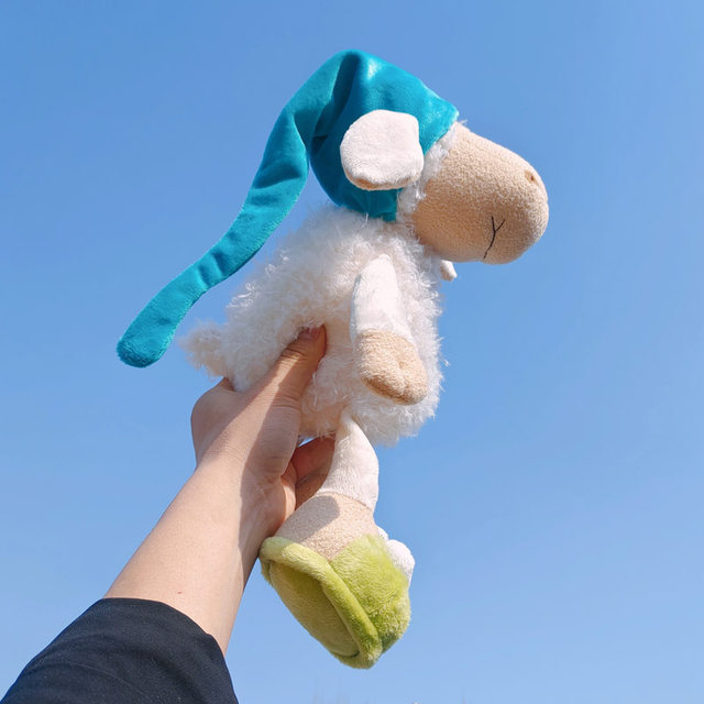 Little sheep doll sleepy woolen stuffed toy nightcap sheep doll sleeps ...