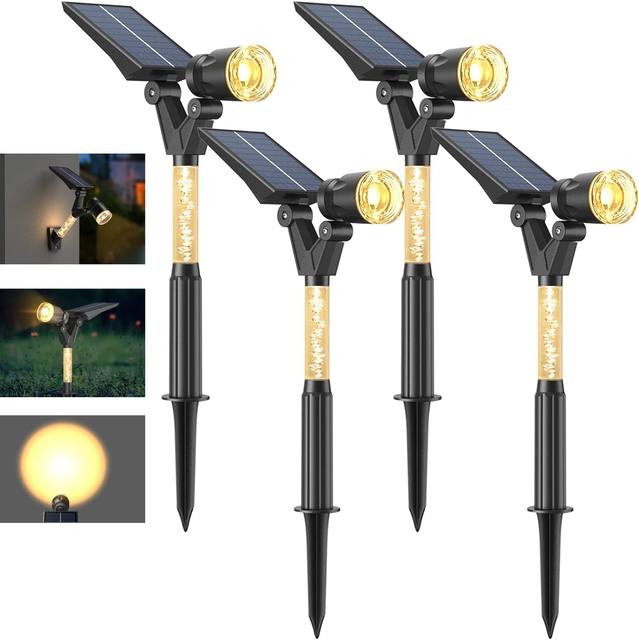 Solar spotlights super bright landscape lights outdoor waterproof ...
