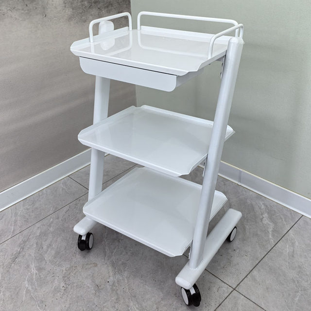 Three-layer beauty cart steel cart beauty salon mobile disposal cart ...
