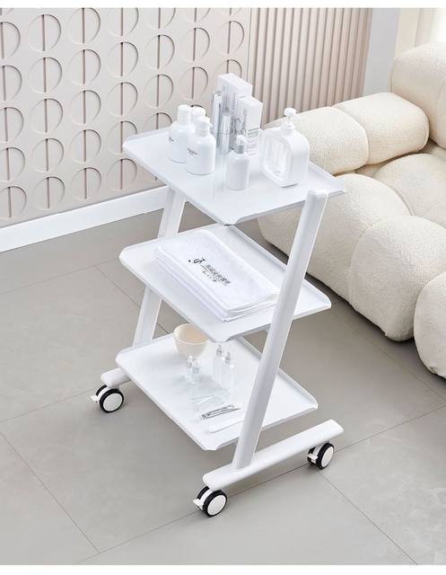 Three-layer beauty cart steel cart beauty salon mobile disposal cart ...