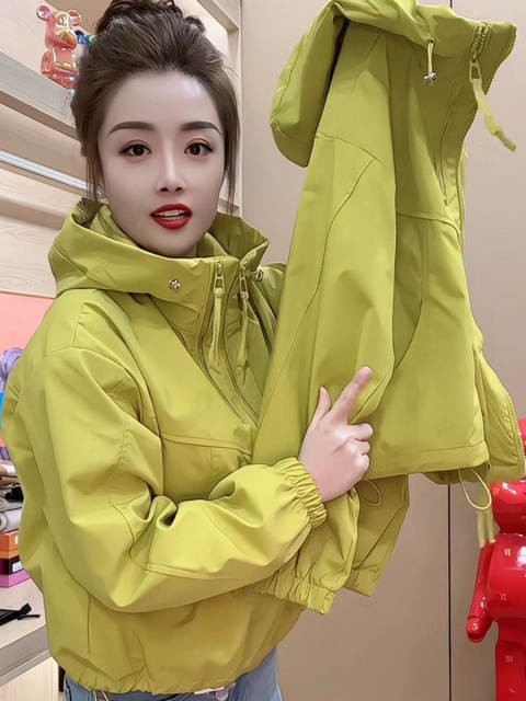 Surgeon jacket double zipper thin coat for women short 2025 spring new ...