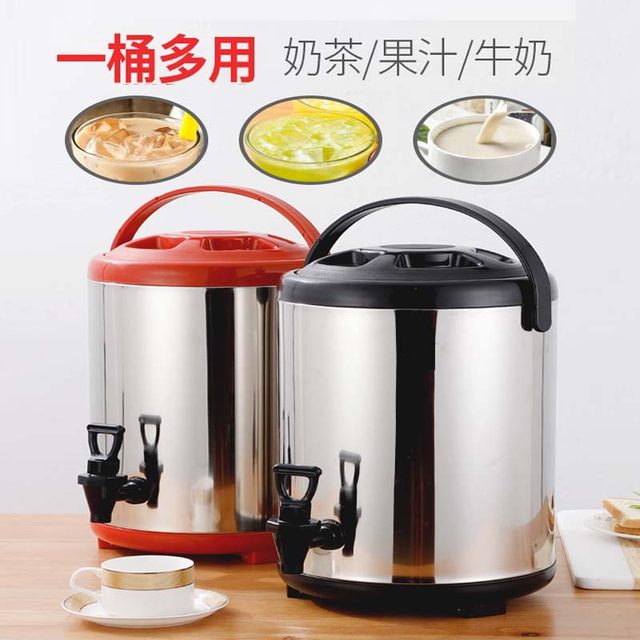Milk tea bucket stainless steel large-capacity soybean milk bucket hot ...